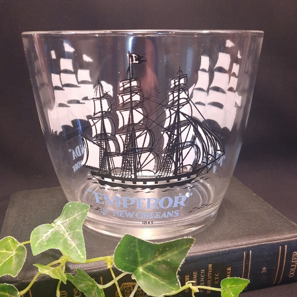 Hazel Atlas | Dining | Vintage Schooners Blue Clipper Ships Ice Bucket ...